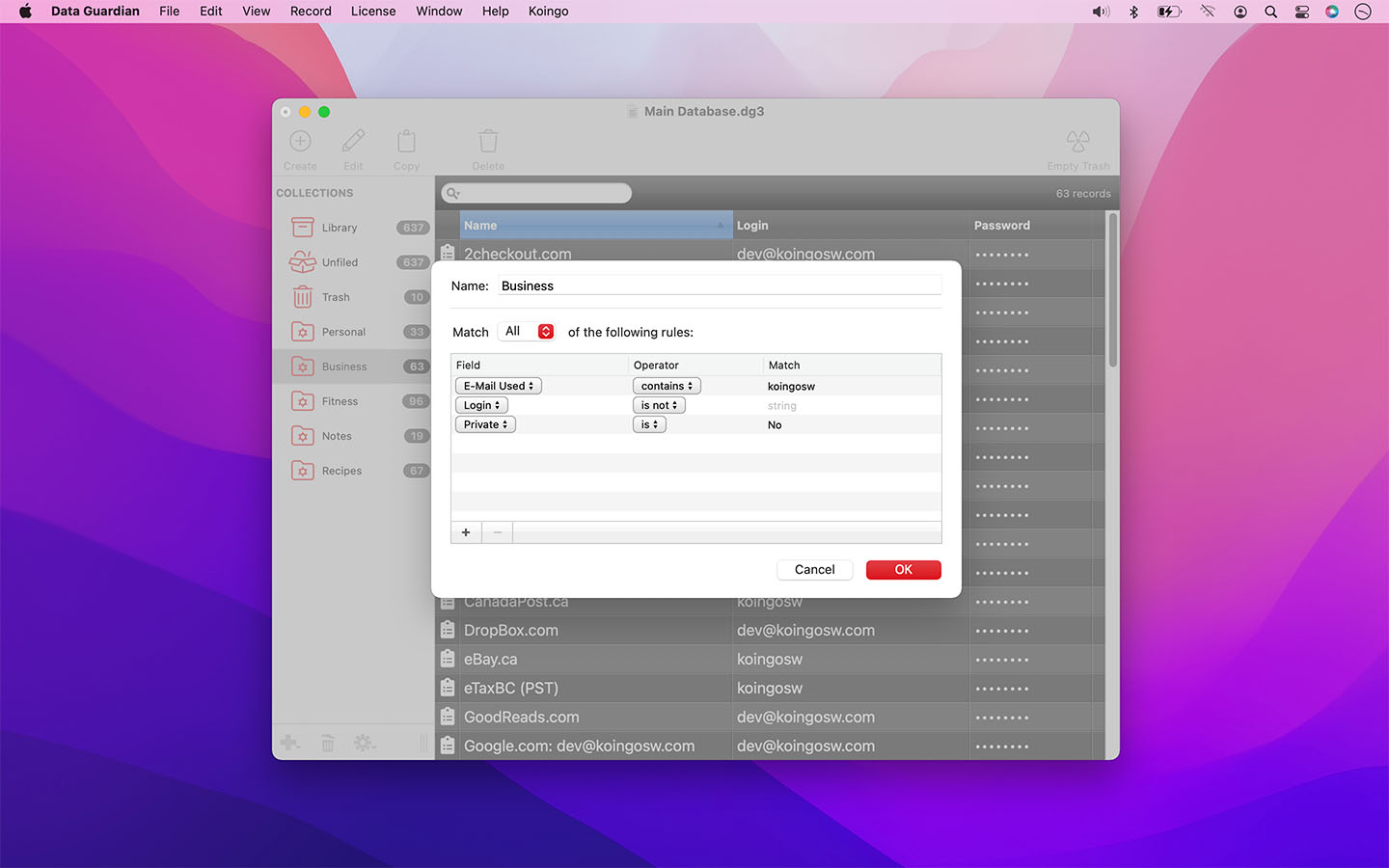 Data Guardian 7 for Mac & PC: Securely store passwords and more!